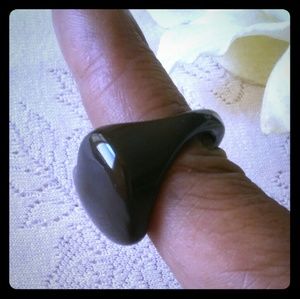 Jewelry | Vintage Brown Lucite Puffy Heart Ring | Poshmark